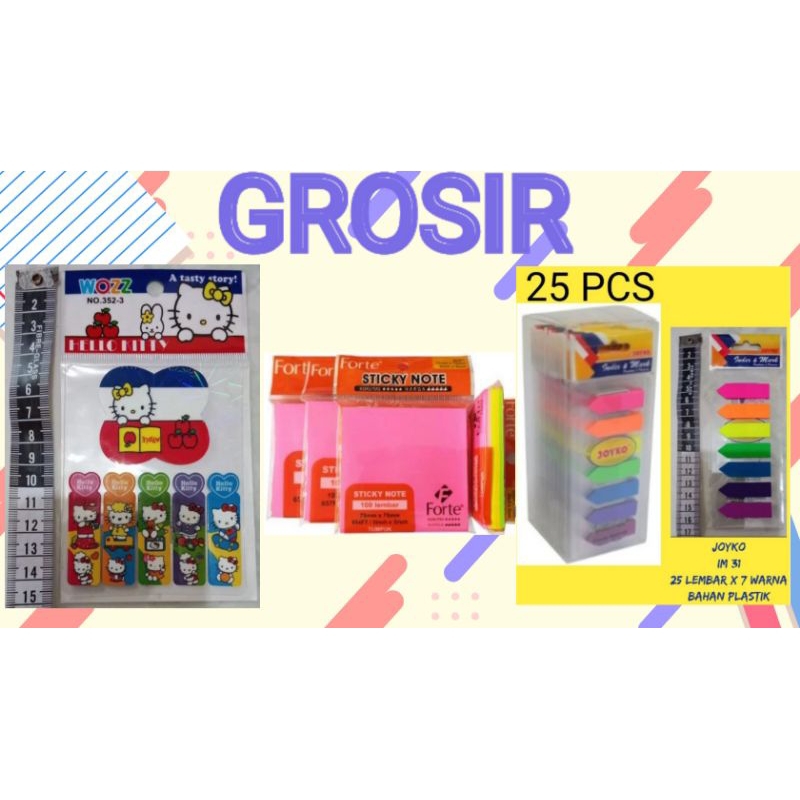 Jual GROSIR ATK LUSINAN 1 LUSIN 12 25 BUAH KERTAS STICKY NOTE MEMO ...
