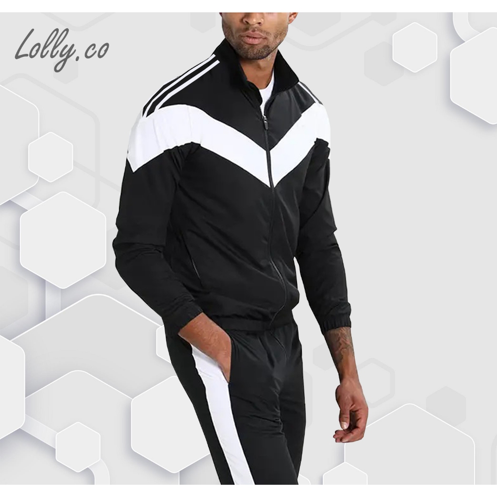 Jual Jaket Tracktop Polos Lotto Victory / Tracktop Jaket Polos Hitam ...