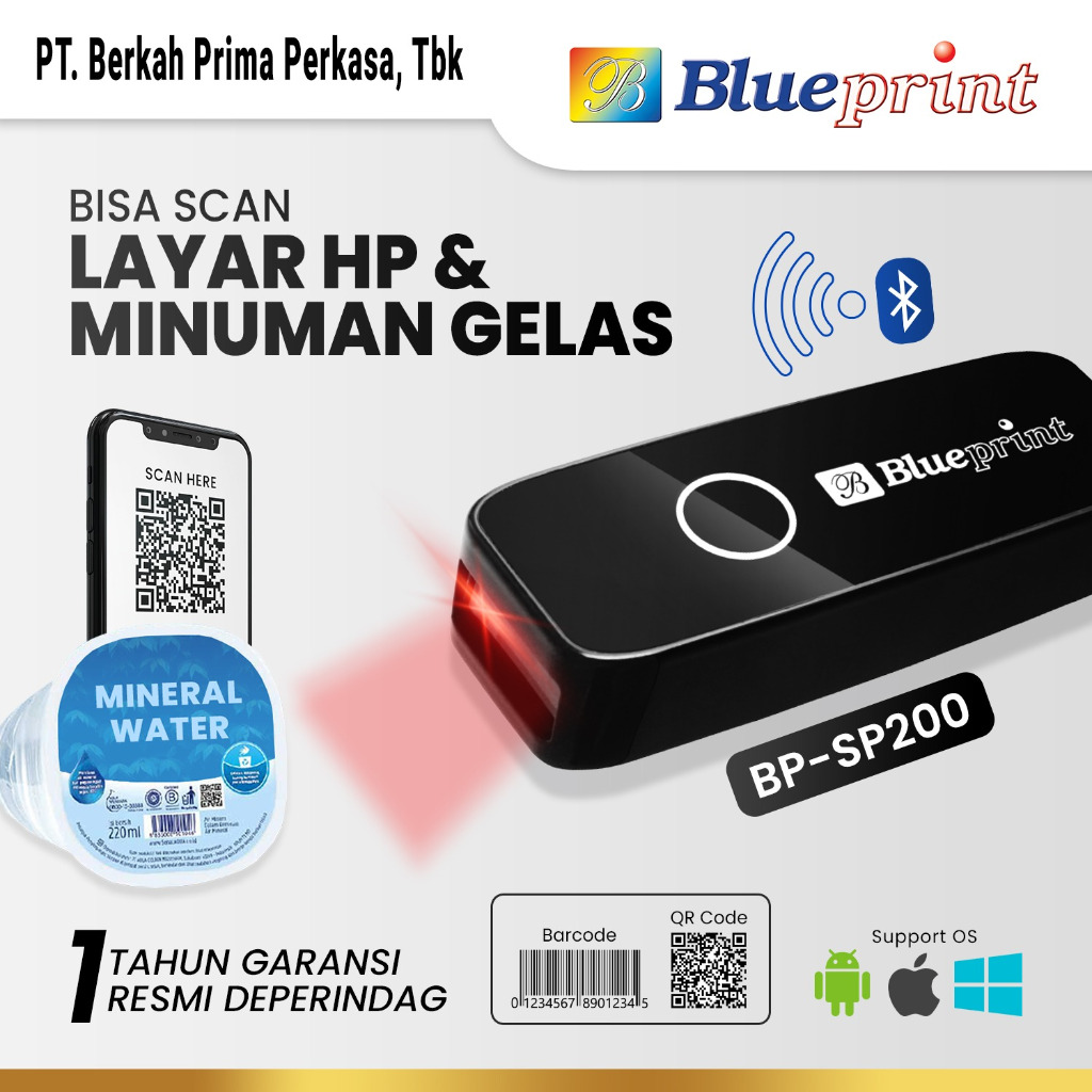 Jual Mini Barcode Scanner portable/scanner barcode 2D SP200 BLUEPRINT - USB Bluetooth | Shopee ...