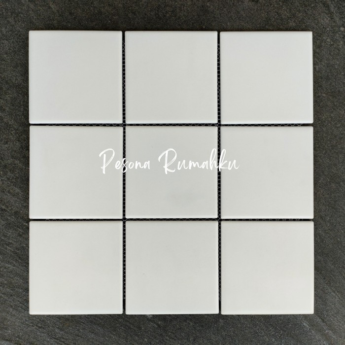 Jual Mosaic Singres White Square Matt 10x10 (PER LEMBAR) - Mosaic ...