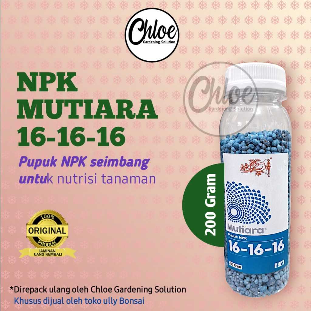 Jual Pupuk Meroke NPK Mutiara 16 16 16 Kemasan Repack 200 Gr | Shopee ...