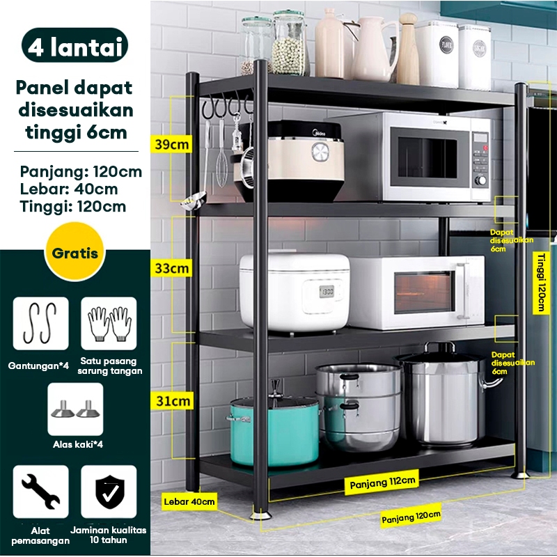 Jual Rak Oven Rak 5 susun Rak Microwave Rak Dapur Stainless Steel Rak ...