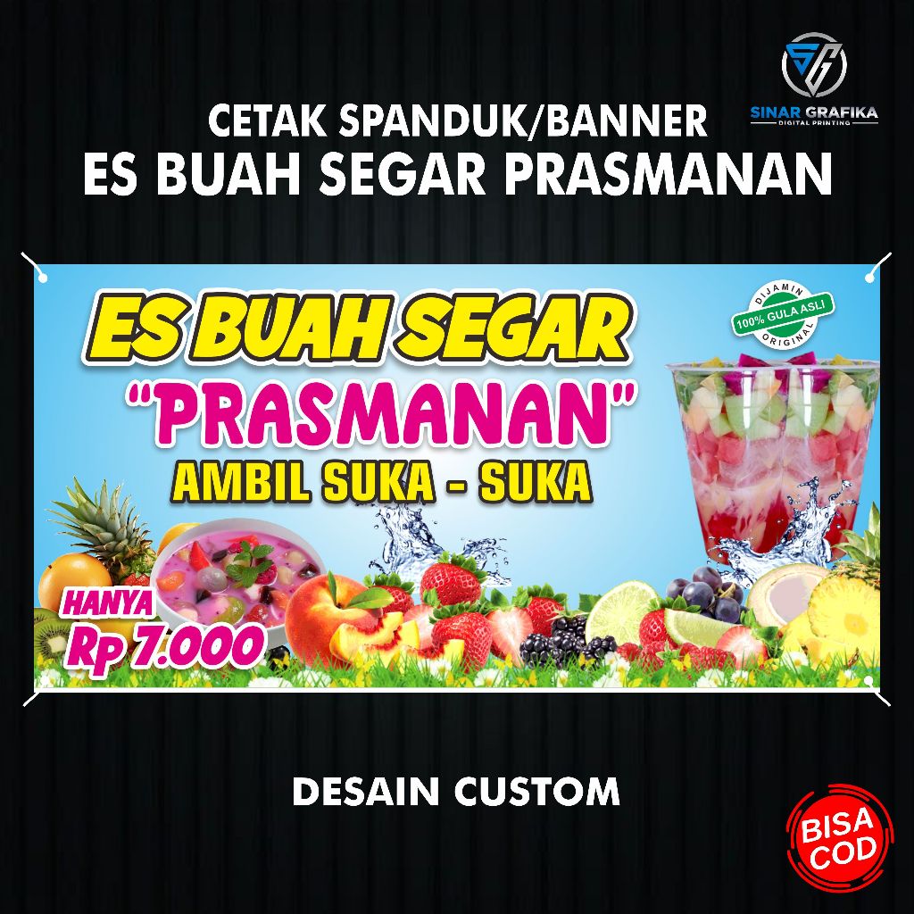 Jual SPANDUK/BANNER ES BUAH / BANNER ES BUAH PRASMANAN / BANNER JUS ...