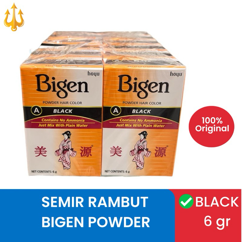 Jual Semir Rambut Bigen Powder Hair Color Black 6gr | Shopee Indonesia