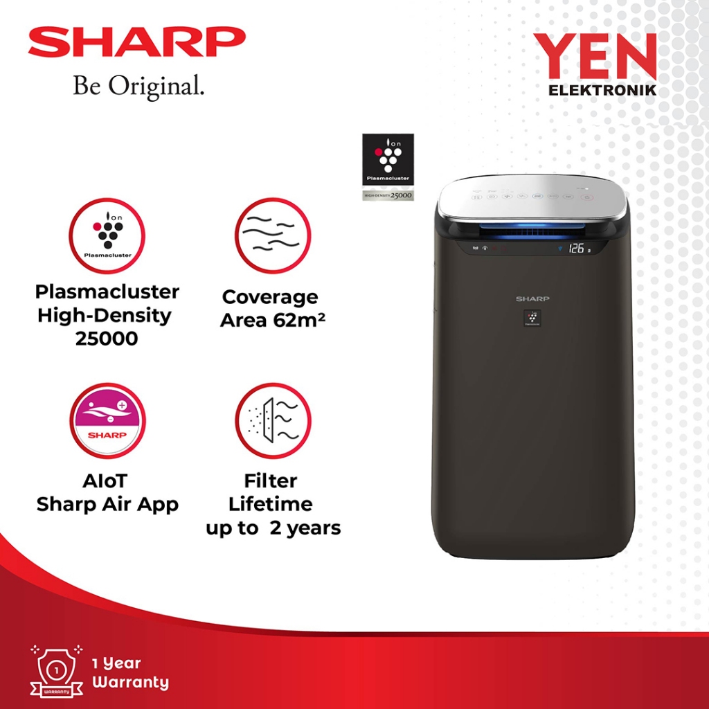 Jual Sharp Air Purifier FP-J80Y-H Plasmacluster High Density Black 62m | Shopee Indonesia