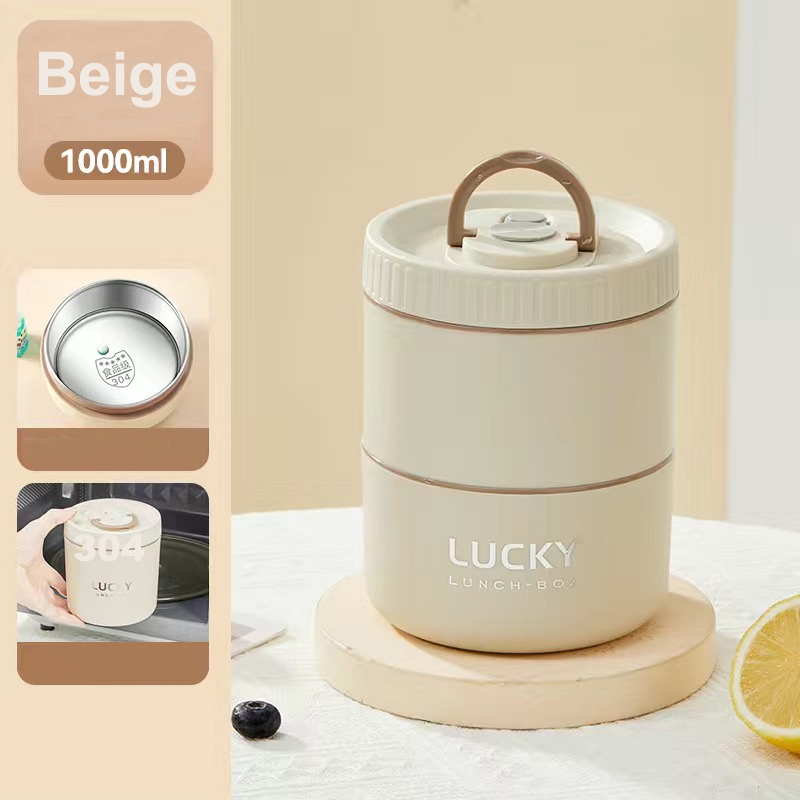 Jual BASSY Tempat Bekal Makan Tahan Panas Thermal Lunchbox Stainless Kotak Bekal Sup Termos Mini ...