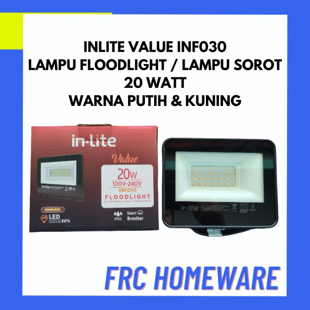 Jual InLite Lampu Sorot FloodLight LED Value 20W 20 WATT INF030 Flood ...