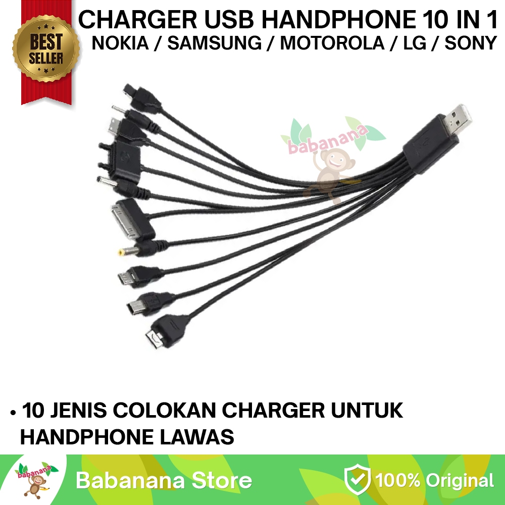 Jual 10 in 1 USB Charger HP Nokia Samsung LG Kabel Casan Handphone ...