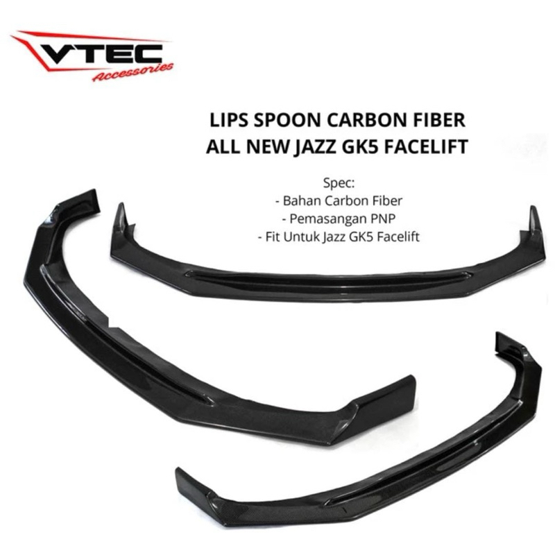 Jual Lips Spoon Carbon Kevlar All New Jazz GK5 Facelift | Shopee Indonesia