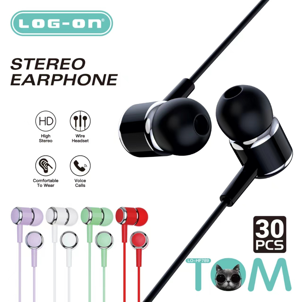 Jual LOG ON HEADSET STEREO TOM LO-HF789/SPACE CAT LO-HF790 HANDSFREE ...