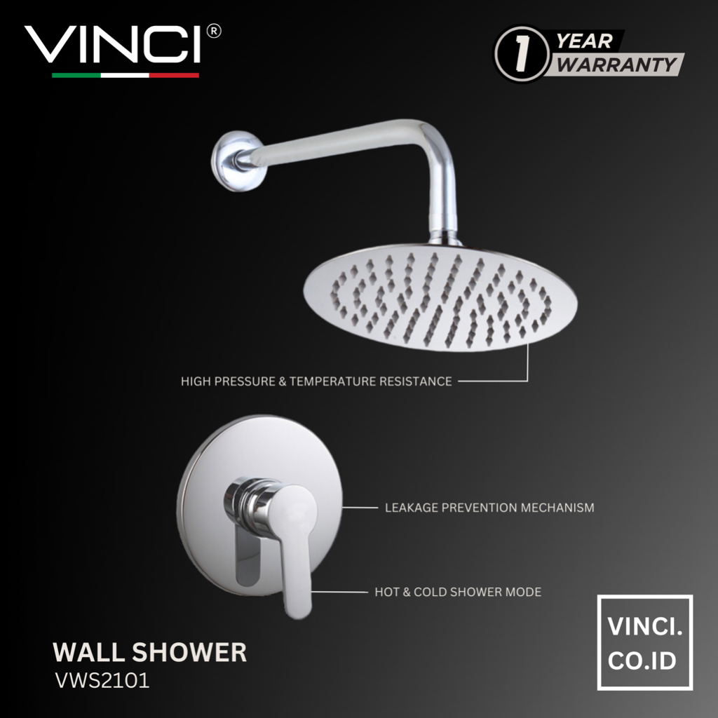 Jual VINCI Keran Wall Shower Tanam Tembok Dinding Mixer Panas Dingin ...