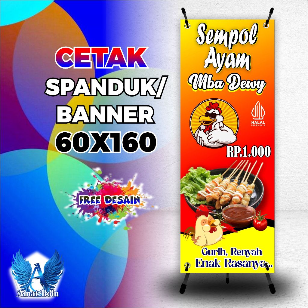Jual Cetak Banner Cetak Spanduk Sempol Ayam Ukuran 60X160 BISA REQUEST ...