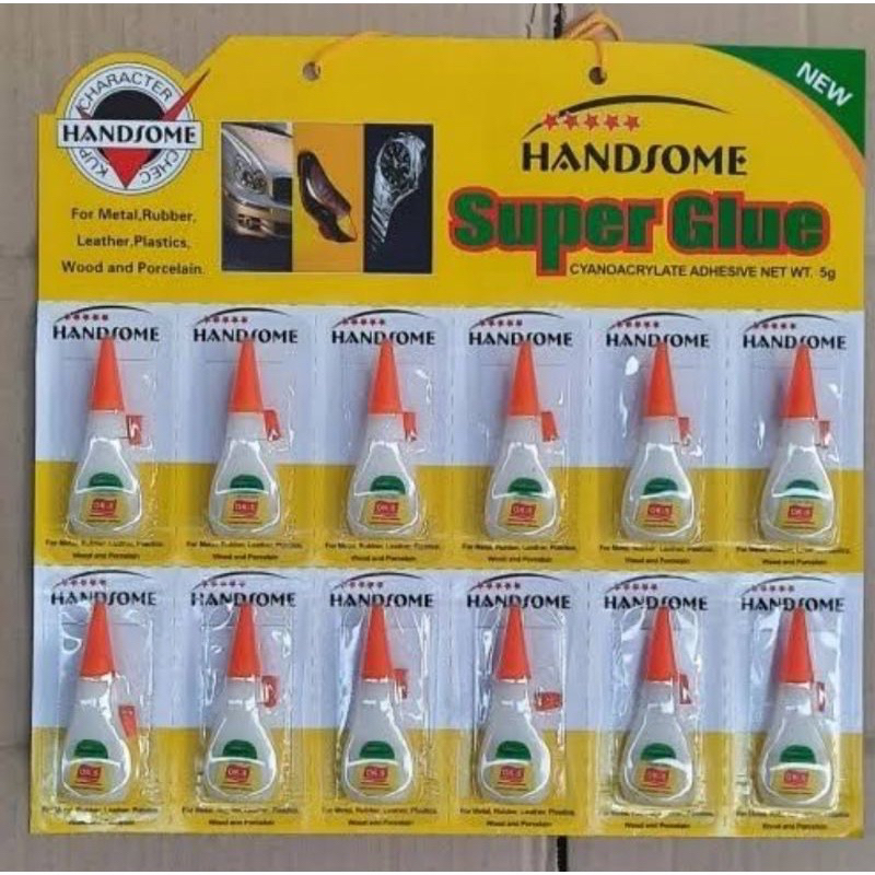 Jual lem power glue handsome satuan / lem super glue / lem serba guna ...