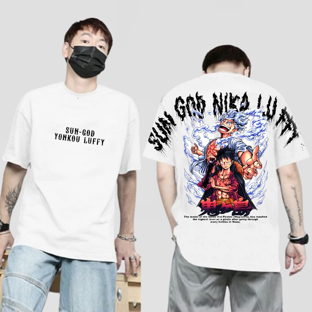 Jual BAJU KAOS LUFFY TUTUP MATA GEAR 5 HITAM/Monkey D. Luffy Gear Fifth ...