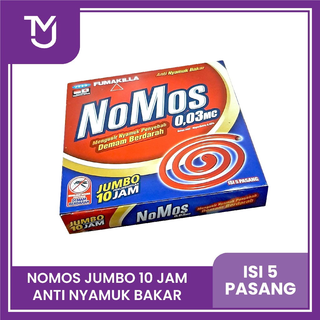 Jual Obat Nyamuk Bakar NOMOS JUMBO Merah 10 Jam Isi 5 Pasang -- Untuk ...