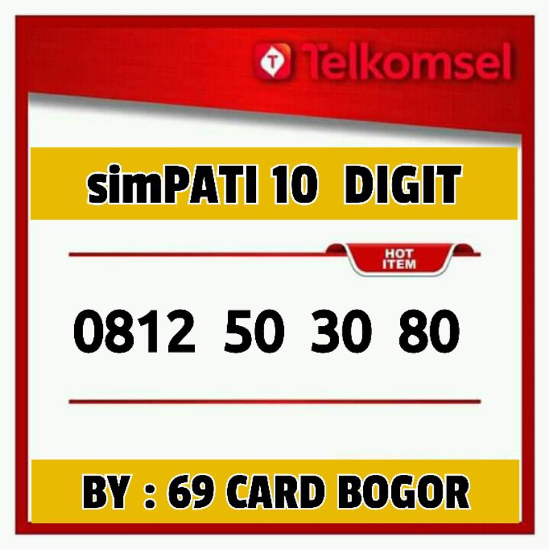 Jual NOMOR CANTIK SIMPATI 10 DIGIT NOMOR CANTIK TELKOMSEL 10 DIGIT PRABAYAR | Shopee Indonesia