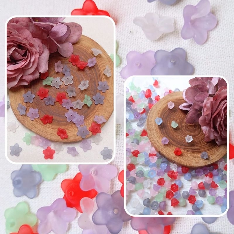 Jual [10 gram] Manik kelopak bunga frozen / manik bunga mix warna ...