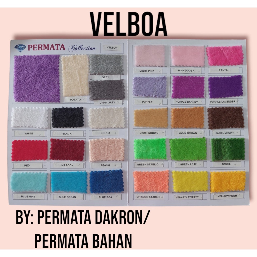 Jual KODE K93N Kain VelboaBahan Boneka Halus dan Lembut uk 9 x 16 cm 1 ...