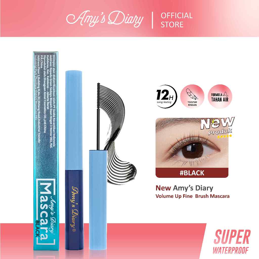 Jual AMY'S DIARY Volume Up Fine Brush Mascara Waterproof Long Lasting | Shopee Indonesia