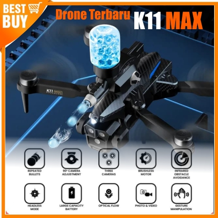 Jual Drone K11 MAX Water Bomb Shooting Triple Kamera 4K Brushless | Shopee Indonesia