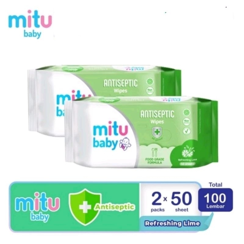 Jual Mitu Baby Antiseptic isi 2x50 lembar (expired Date Juni'24 ...