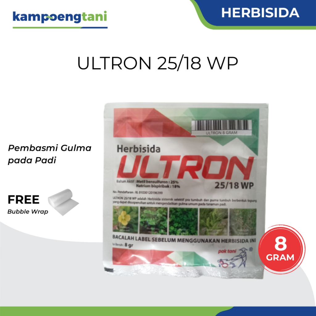 Jual Herbisida Ultron 20/18 WP 8 gram Pembasmi Gulma Obat Rumput Padi ...