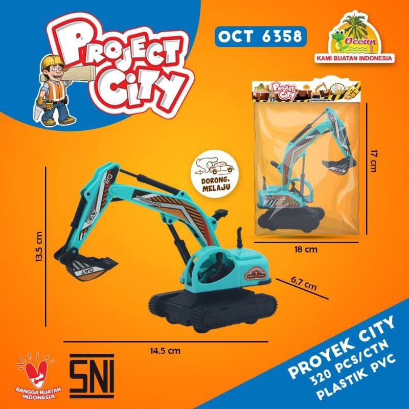 Jual (Harga 2pcs) Mainan bego excavator mini kantong OCT 6358 | Shopee ...