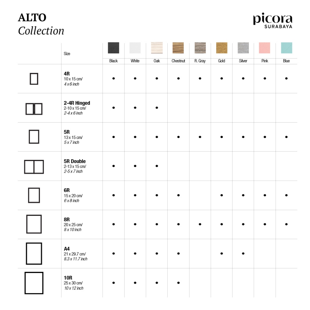 Jual [PICORA SURABAYA] ALTO A4 (21x30cm) Sertifikat Ijazah Frame Pigura ...