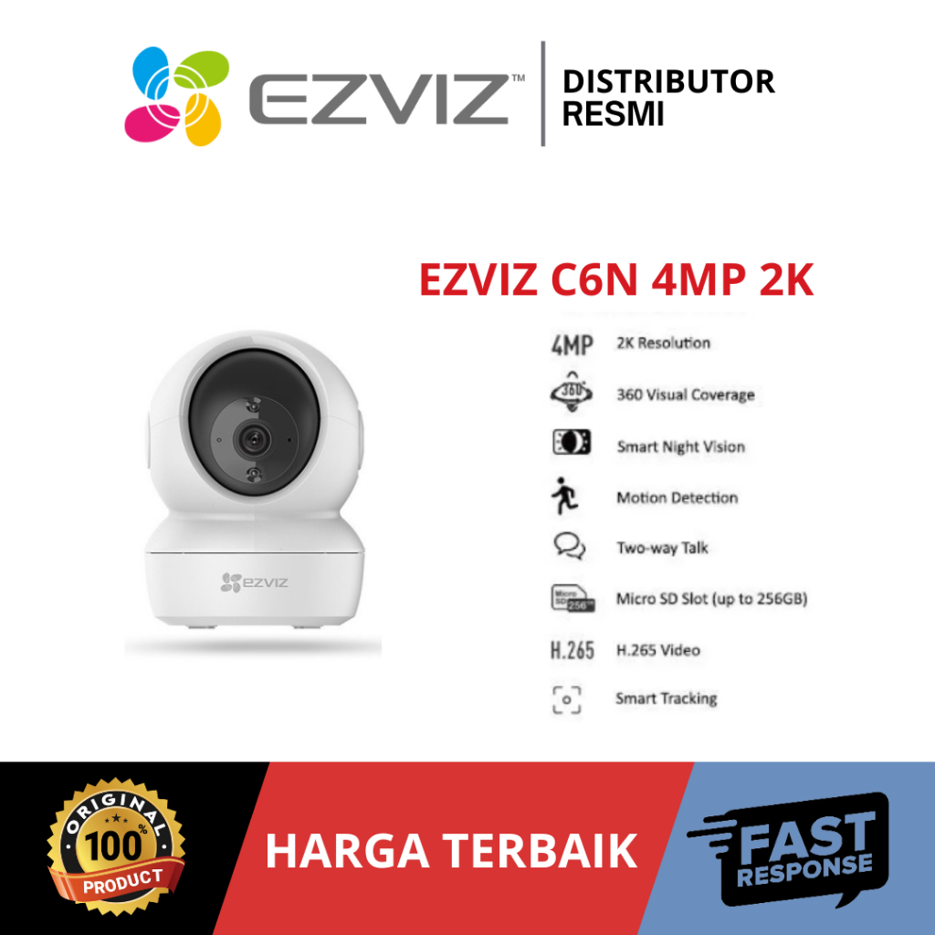 Jual EZVIZ C6N 4MP 2K Smart Wi-Fi Pan &Tilt Camera | Shopee Indonesia
