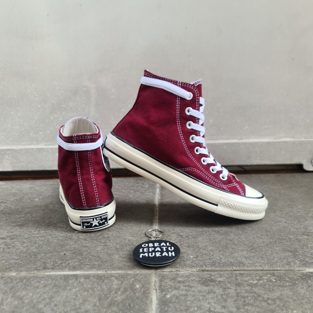 Jual OBRAL SEPATU CONVERSE 70S HIGH MAROON SOL GLOSSY IMPORT QUALITY 36 ...