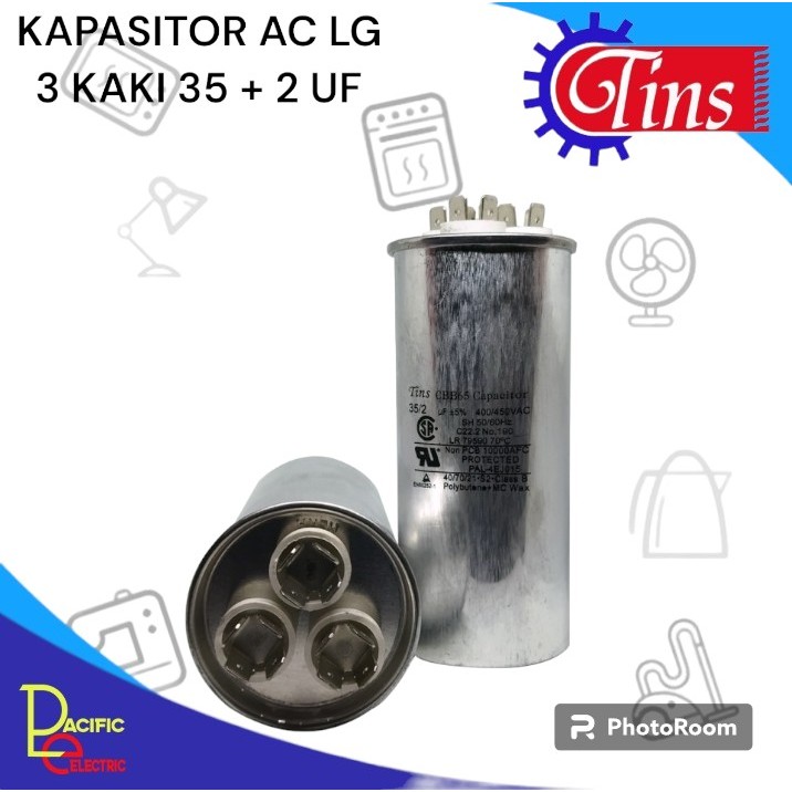 Jual KAPASITOR AC LG 3 KAKI 35 + 2 UF UNTUK AC UKURAN 1,5 PK BODY ALUMINIUM | Shopee Indonesia