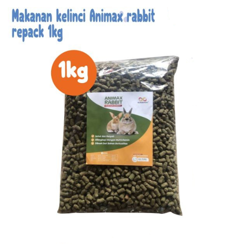 Jual Makanan Pelet Pakan Kelinci ANIMAX 1KG (Repack) 1 Kg Rodent Rabbit ...