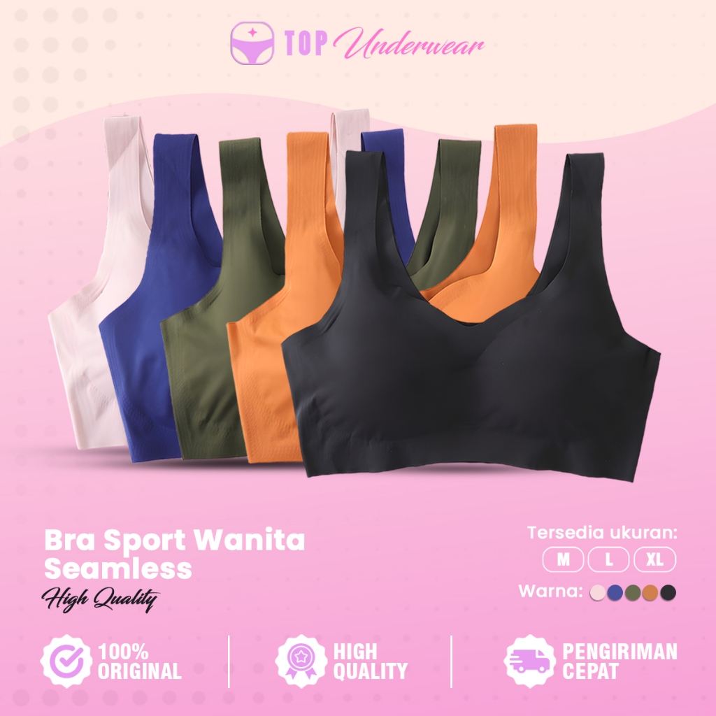Jual A013 / Sport Bra Seamless Wanita BH Olahraga Wanita Bra Sport Cewe ...