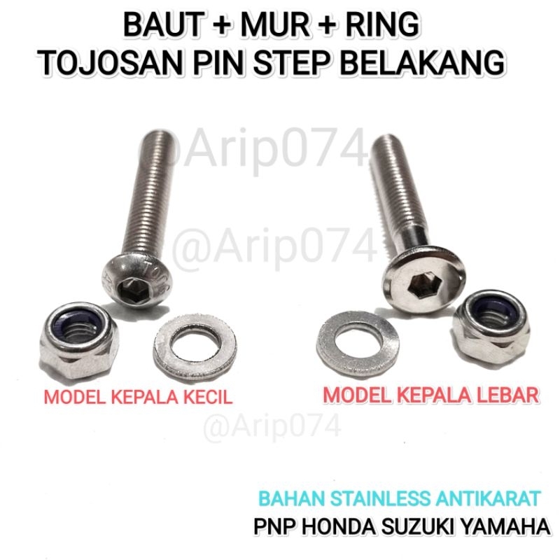 Jual BAUT PIN TOJOSAN FOOTSTEP STEP VARIO 125 150 BEAT GENIO SCOOPY SPACY BAUT PIN PILLION STEP ...