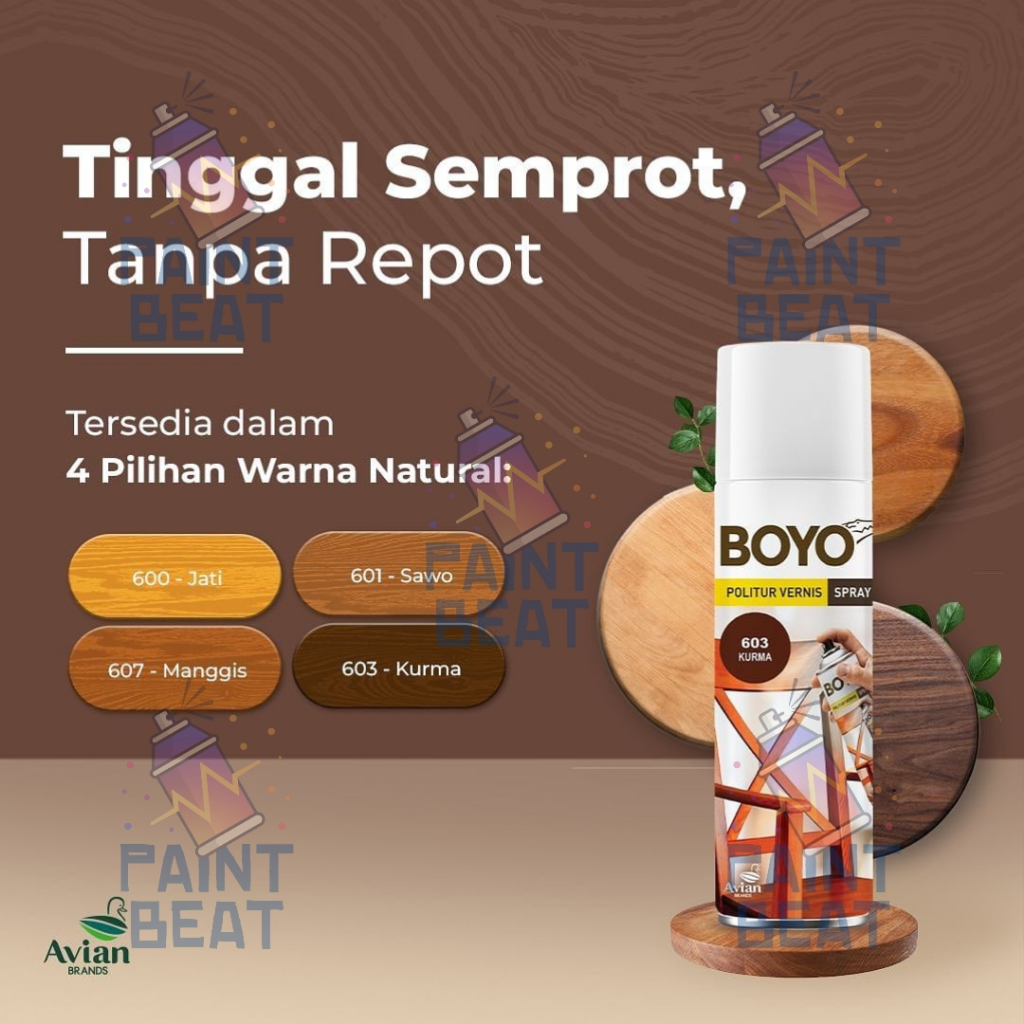 Jual AVIAN BOYO POLITUR SPRAY POLITUR SEMPORT POLITUR BOYO SEMPROT ...
