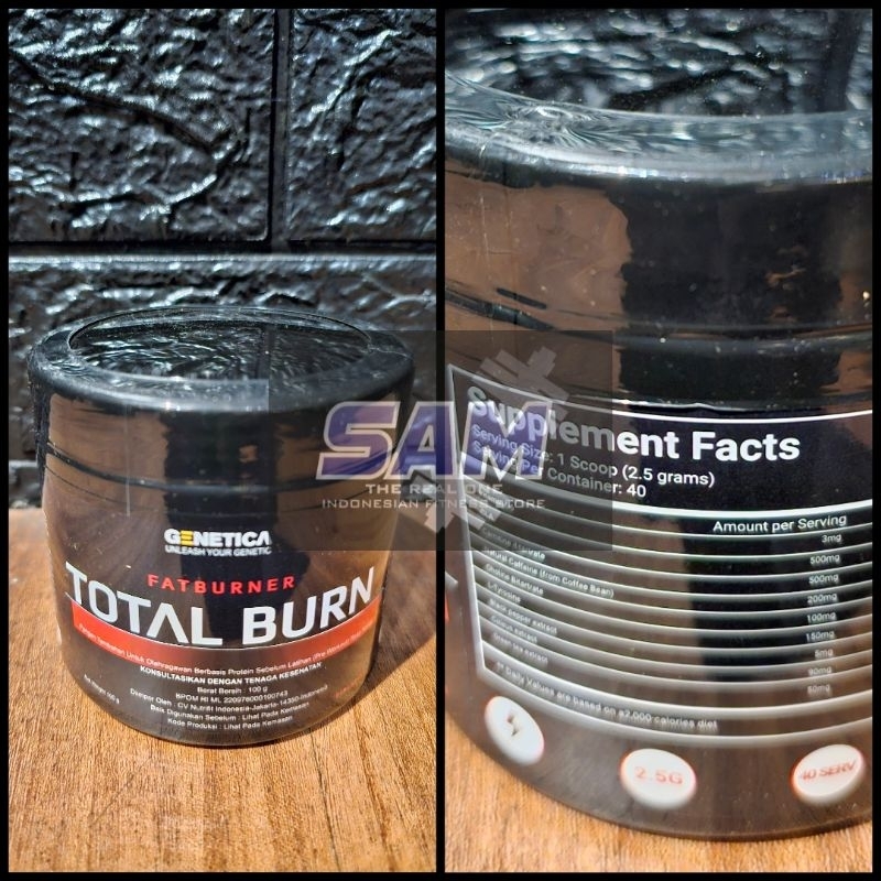Jual Suplemen Fitness GENETICA Total Burn Powder 40 serving Fat Burner ...