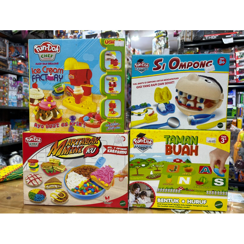 Jual MAINAN ANAK LILIN FUNDOH EDUKASI FUN DOH PIZZA ICECREAM TUMPENG ...