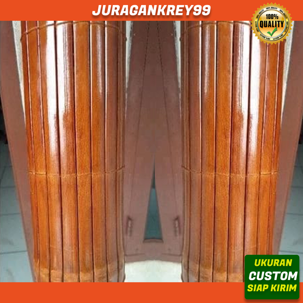Jual kere bambu gulung 2 meter kerey anti tampias tahan panas BONUS ...