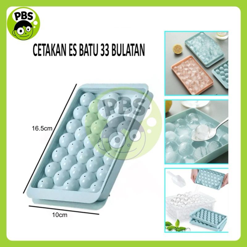 Jual PBS - Cetakan Es Batu Bulat 33 Sekat Alat Pencetak Ice Pudding ...