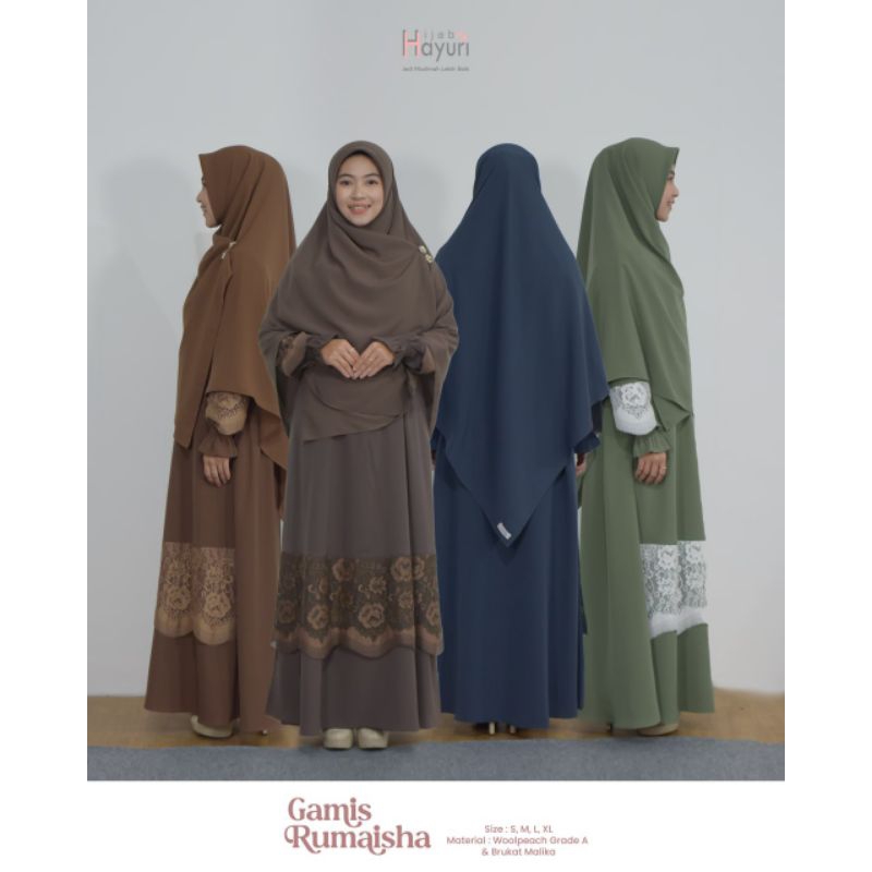 Jual BEST SELLER ~ Gamis Brukat Rumaisha Bahan Wolfis Grade A by Hijab Hayuri | Shopee Indonesia