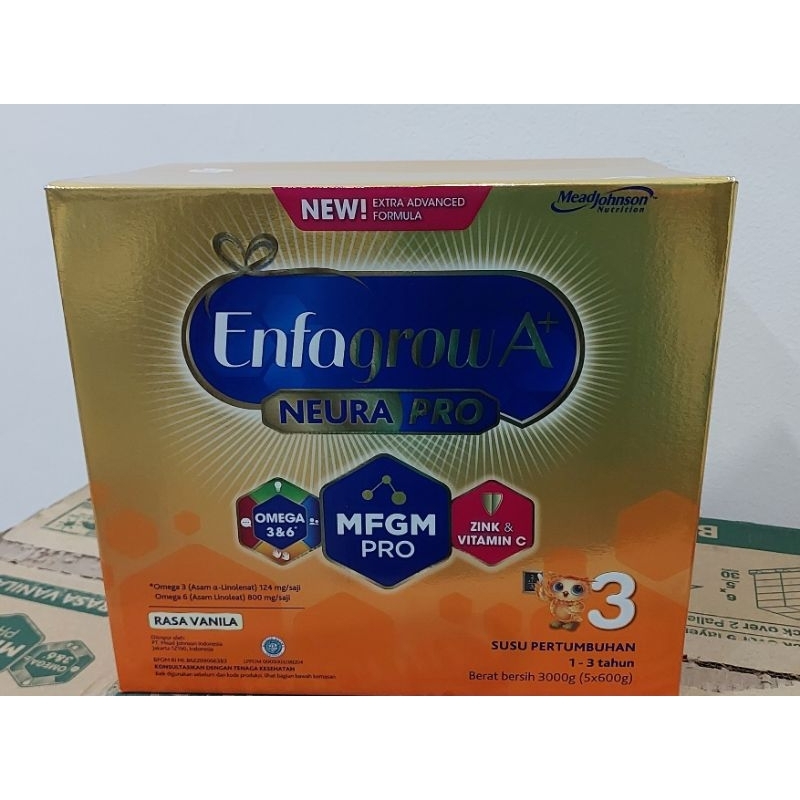 Jual Enfagrow A+ 3 MFGM PRO Vanila 3000 gram susu formula anak 1-3 ...