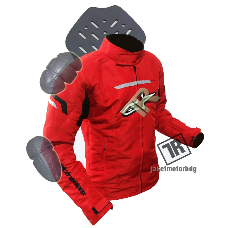 Jual Jaket Motor Touring Full Red Dengan Pelindung Bahu Sikut dan ...