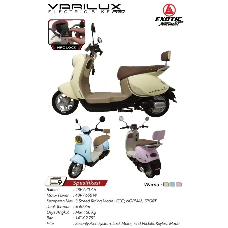 Jual SEPEDA LISTRIK ELECTRIC BIKE EXOTIC VARILUX PRO GARANSI RESMI BY ...