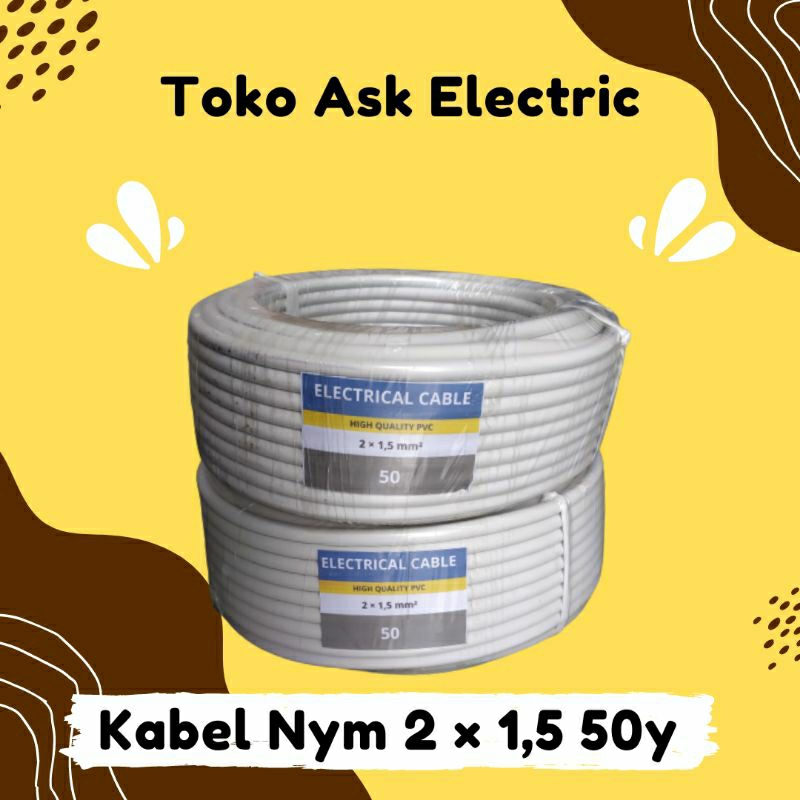 Jual 1 ROLL Kabel Jumbo NYM Electrical 2 × 1,5 50 /Kabel Kawat Campuran ...