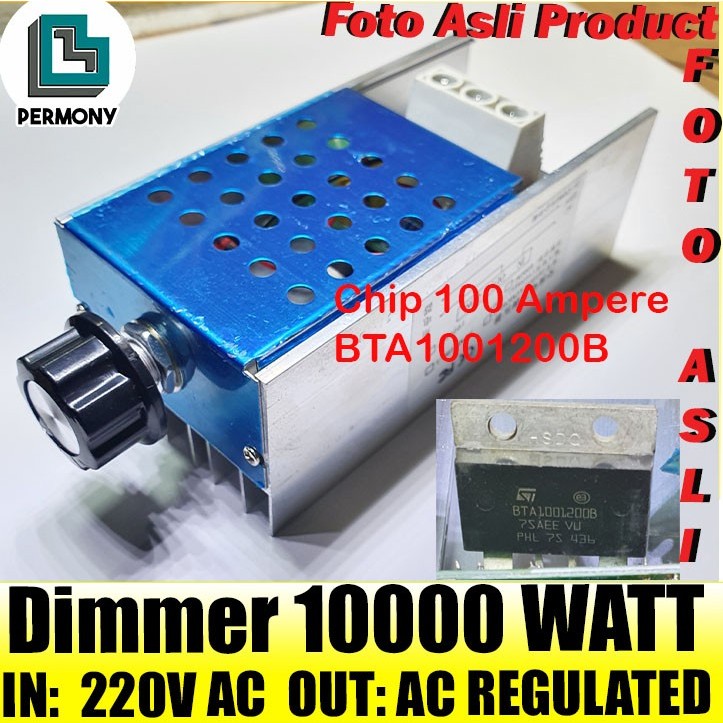 Jual Dimmer 10000Watt AC 220 Volt Speed Controller SCR Thermostat ...