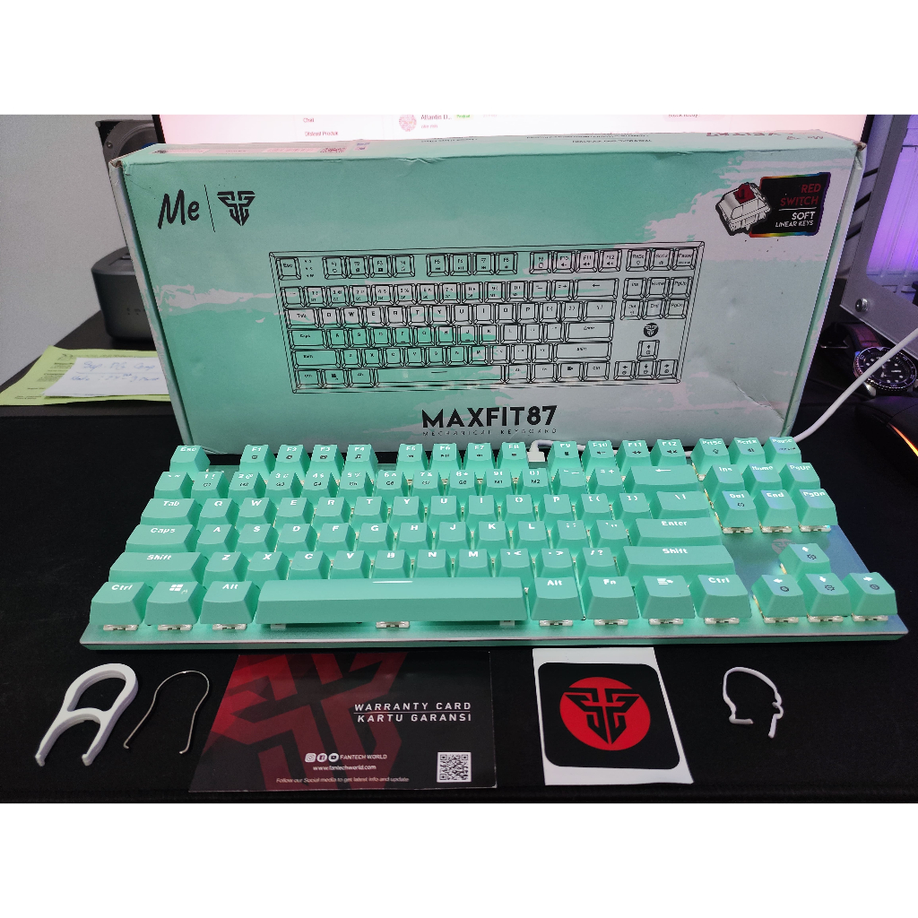 Jual Keyboard Gaming Mechanical MaxFit87 Red Switch Mint Edition ...