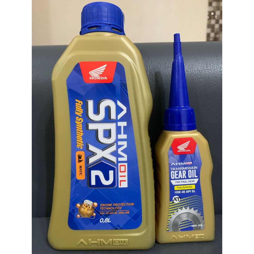 Jual Oli Mesin Spx2 + Oli Gardan Ahm Gear Honda Syntetic Oil Paket ...