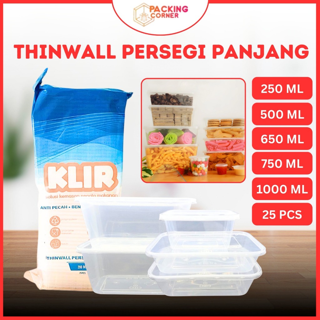Jual Thinwall Nasi Rectangle Persegi Panjang 250ml 500ml 650ml 750ml