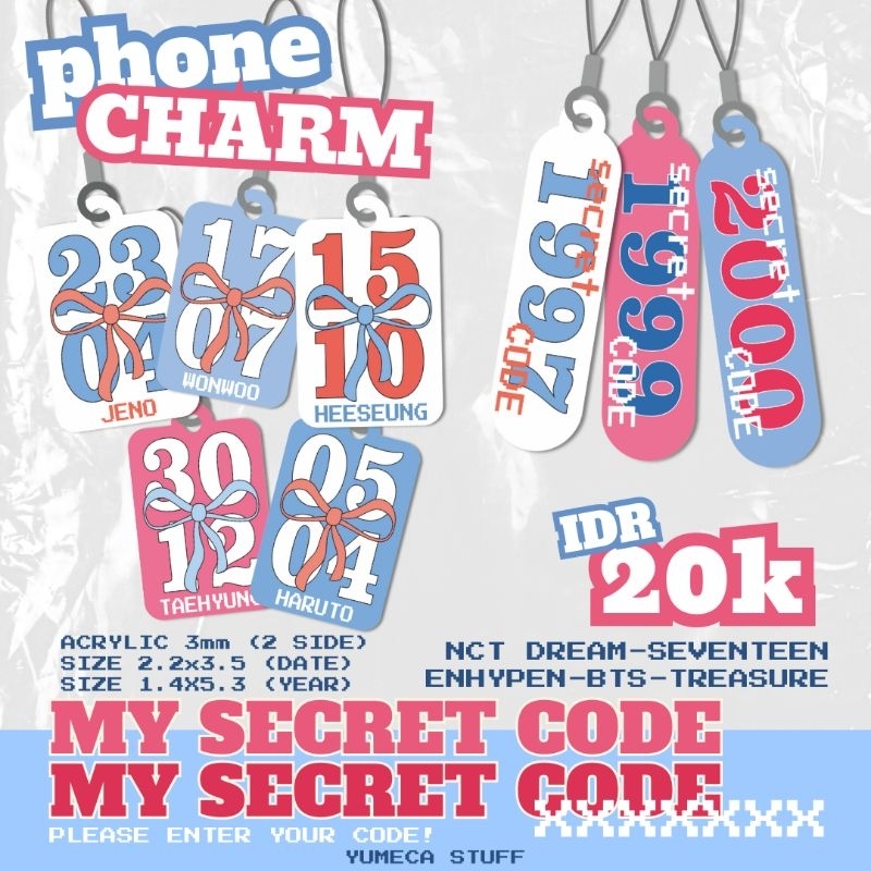 Jual (BACA DESKRIPSI) MY SECRET CODE PHONE CHARM | Shopee Indonesia