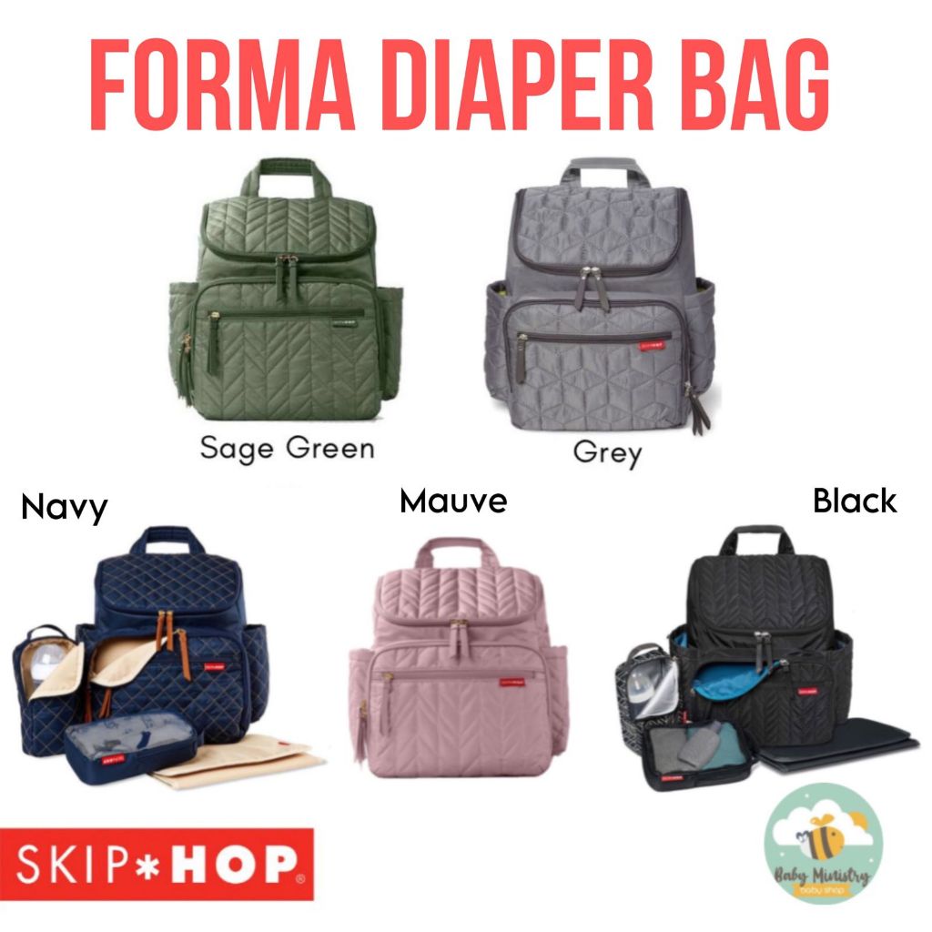 Jual SKIP HOP ZOO Forma Backpack - Diaper Bag / Gray / Navy / Jet Black / sage green / skiphop ...